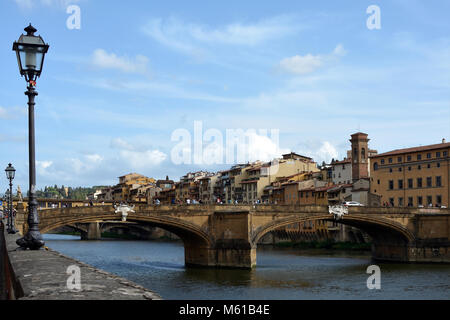 Ponte Santa Trinita bridge over the Arno River in Florence, Italy Stock ...