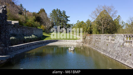 Garden in the village of Stanjel, Slovenia, in early spring Stock Photo ...