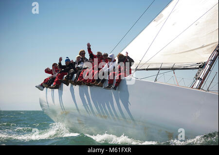 The Corby 45 class yacht Incisor competing in the 2013 Round the Island ...