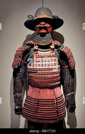 Yoroi. Traditional armor of Japanese samurai with mask and horns Stock ...