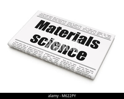 Science concept: newspaper headline Materials Science Stock Photo - Alamy