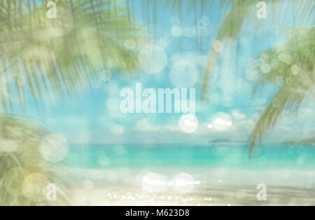Tropical summer background. Abstract bokeh light with blurred green ...