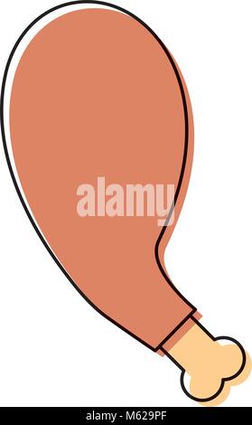turkey leg icon over white background colorful design vector ...