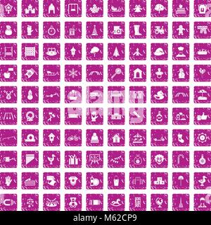 100 kindergarten icons set grunge green Stock Vector Image & Art - Alamy