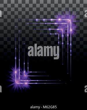 Transparent light effect square lens. Abstract sparkling sparkle ...