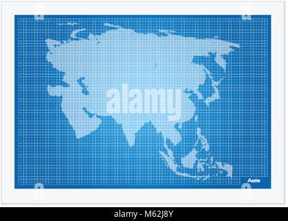 Asia map on blueprint on a white background Stock Vector Image & Art ...