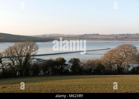 Sheviock, East Cornwall, England UK. Winter scene of farmland and the ...