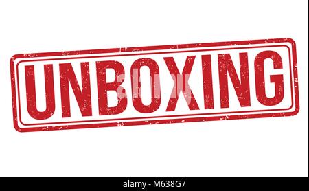 Unboxing banner design on white background, vector illustration Stock ...