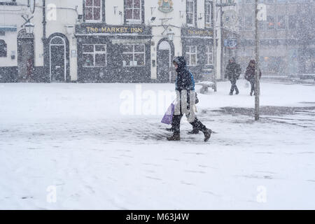 Mansfield, Nottinghamshire, UK: 28th February 2018: severe weather in ...