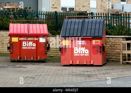 Red Biffa general waste container bin, UK Stock Photo - Alamy