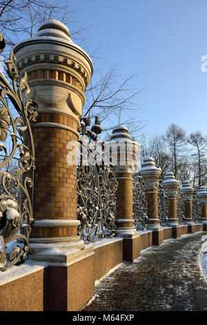 St. Petersburg, Mikhailovsky garden fence with a wrought iron grille in ...