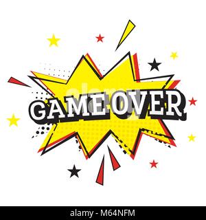 Game Over Comic Speech Bubble Cartoon Game Assets Stock Vector Image ...