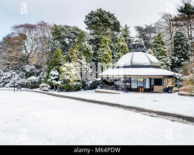 Snowy weather in The Valley Gardens,Harrogate,North Yorkshire,England ...