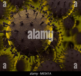 Close-up of virus under microscope, SARS-CoV-2 COVID-19 or NeoCoV Stock ...