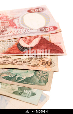 Obsolete bank notes isolated on a white background Stock Photo - Alamy