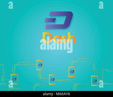 Dash blockchain work technology background Stock Vector Image & Art - Alamy