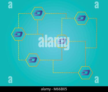 Dash blockchain work technology background Stock Vector Image & Art - Alamy