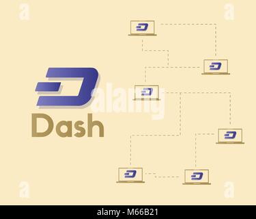 Dash blockchain concept technology background Stock Vector Image & Art ...