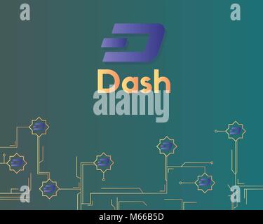 Dash blockchain technology with circuit background Stock Vector Image & Art - Alamy