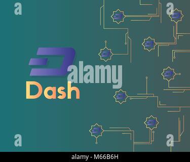 Dash blockchain technology with circuit background Stock Vector Image & Art - Alamy