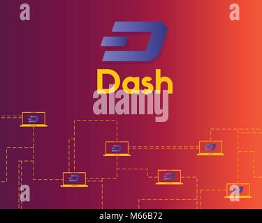 Dash blockchain technology networking background Stock Vector Image ...