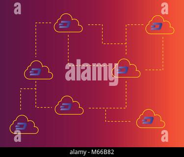 Dash blockchain technology networking background Stock Vector Image ...
