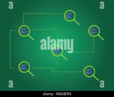 Dash blockchain technology on green background Stock Vector Image & Art ...