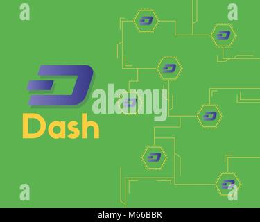 Dash blockchain circuit technology background Stock Vector Image & Art ...