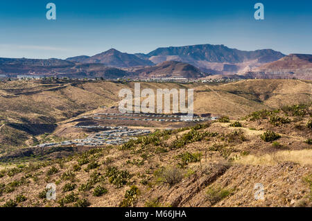 Town of Morenci, Morenci Copper Mine, Blue Range mountains, view from ...