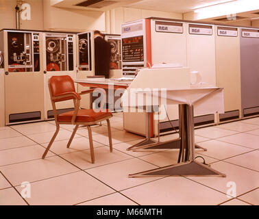 1960s 1970s COMPUTER ROOM MAN RCA 7045 PROCESSOR MAIN FRAME Stock Photo ...