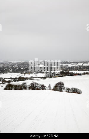 Snow in Morley, West Yorkshire. Weather warnings remain in force across ...