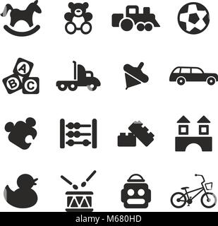 Children toy outline icons in set collection for design. Game and ...