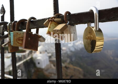 Locks in Santorini, Greece Stock Photo - Alamy