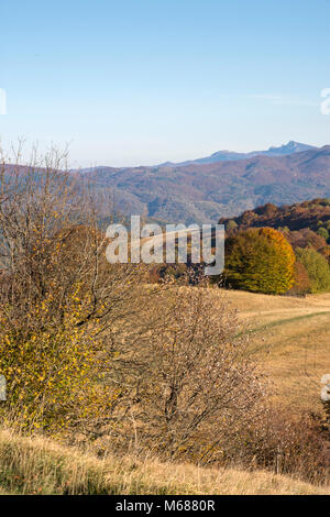 autumn landscape on the mountains of Genoa in Liguria in Italy Stock ...