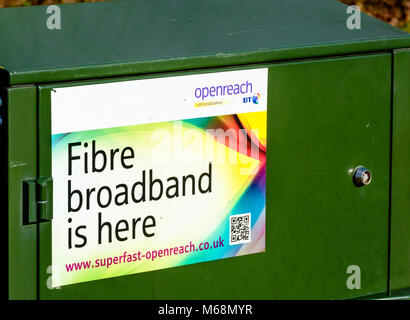 BT Openreach fibre broadband cabinet made by Huawei in the street in ...