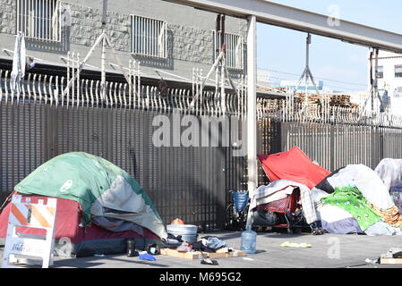 Scenes from Skid Row an area of Downtown Los Angeles which is one of ...