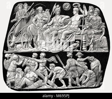 Roman Emperor Augustus and his wife Livia (Julia Drusilla). Hand ...