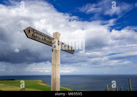 The Clevland finger post signs for the Cleveland Way North Yorkshire ...