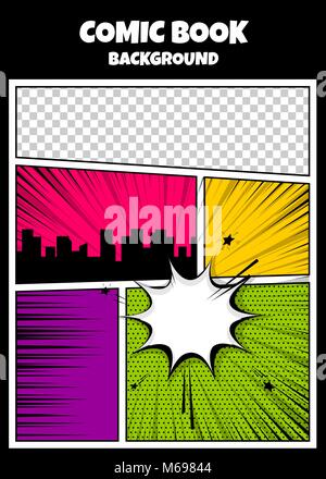 Color comics book cover vertical backdrop Stock Vector Image & Art - Alamy