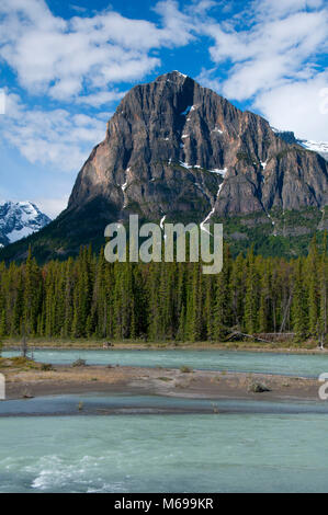 Mount Fryatt and the Athabasca River, Jasper National Park, Alberta ...