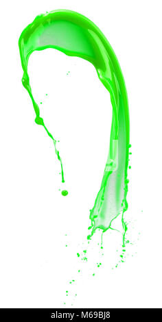 green splash paint isolated on a white background Stock Photo - Alamy
