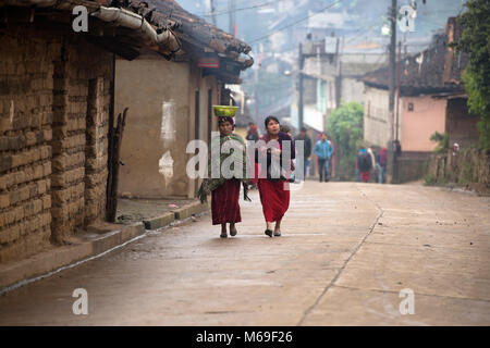 Ixil Maya woman wearing traditional dress in Nebaj in the Western ...