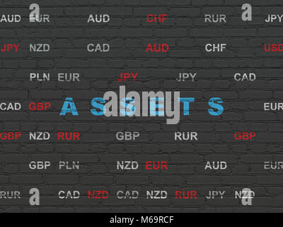 Money concept: Assets on wall background Stock Photo - Alamy