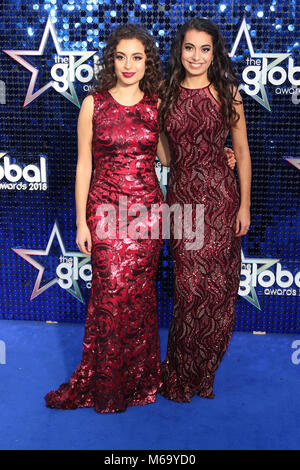 Sarah Ayoub and Laura Ayoub attends The Global Awards, a brand new ...