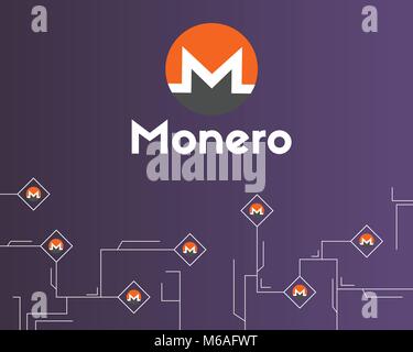 Cryptocurrency monero circuit networking background collection Stock Vector Image & Art - Alamy