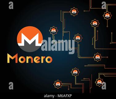 Cryptocurrency monero circuit background collection Stock Vector Image ...