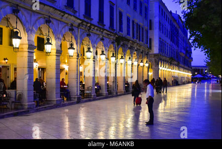 Liston, the main promenade of Corfu city, Greece Stock Photo - Alamy