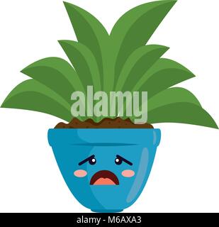 houseplant in pot sad kawaii character Stock Vector Image & Art - Alamy