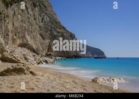 natural katsiki beach, deep blue sky and sea, lefkas, greece Stock ...