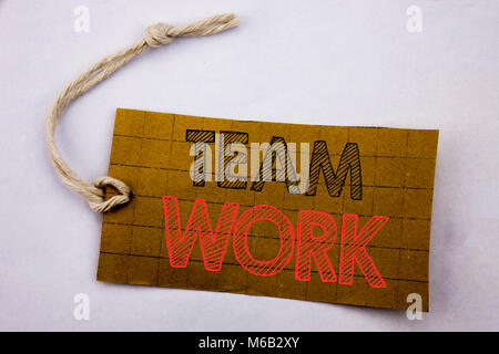 Handwriting Announcement text showing Team Work. Business concept for ...